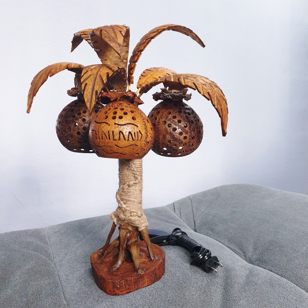 Coconut Tree Light / Lamp (Made in Thailand), Furniture & Home Living ...