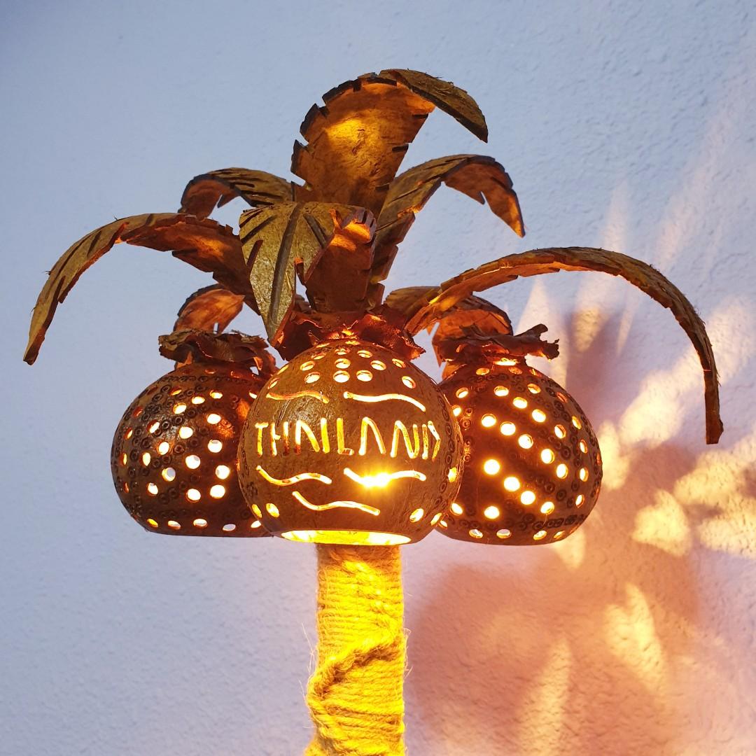 Coconut Tree Light / Lamp (Made in Thailand), Furniture & Home Living ...