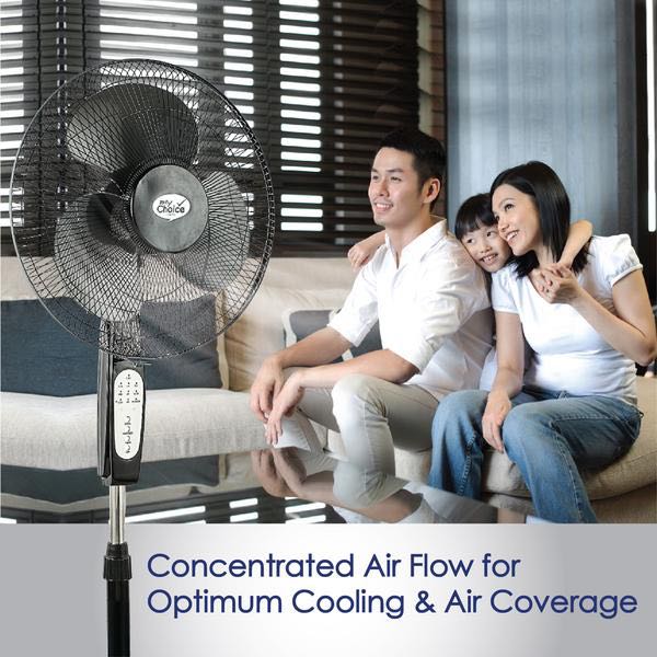 Stand Fan - My Choice by PowerPac 16 inch Stand Fan with Remote Control ...