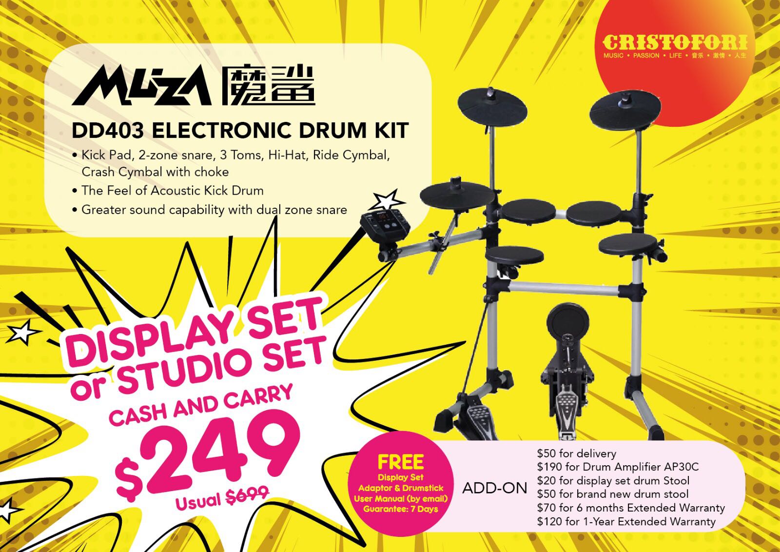 ($249)Showpiece MUZA DD403 electronic drum kit !, Hobbies & Toys, Music ...