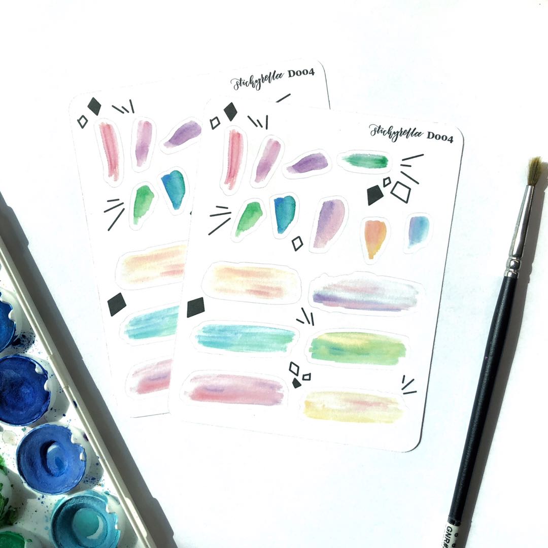 D004 Paint Swatch Stickers - Planner and Bullet Journal Stickers ...