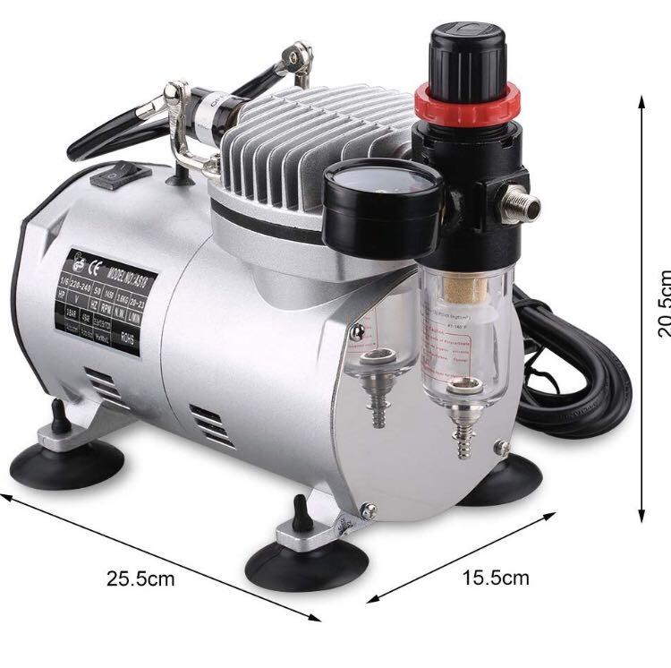 Floureon AS18-2 Airbrush Compressor Air Brush Spray Gun Kit for ...