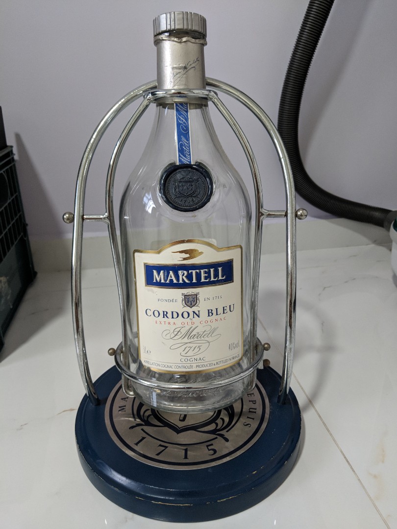 Martell cordon Bleu bottle with cradle, Food & Drinks, Alcoholic ...