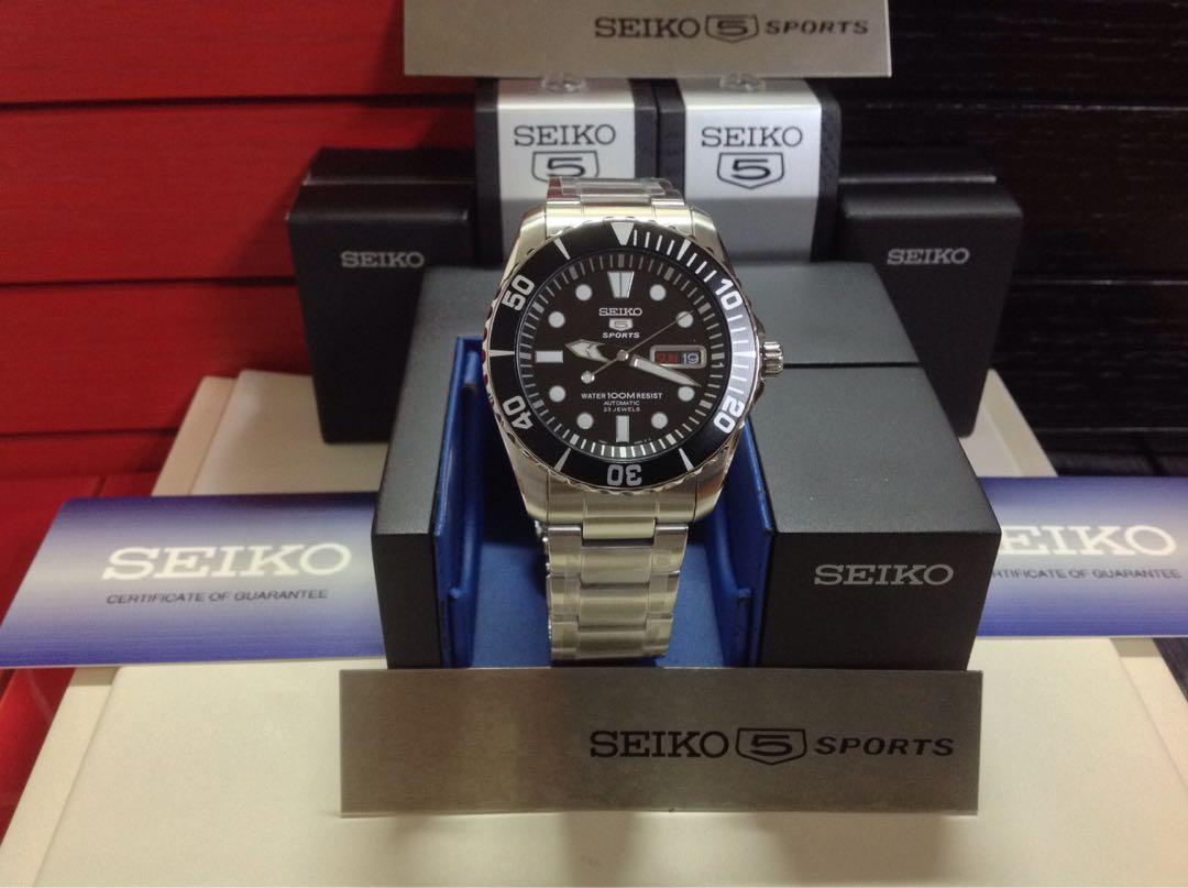 Seiko 5 Sports SNZF17 Black Sea Urchin Automatic Watch SNZF17K1 Brand New, Men's Fashion ...
