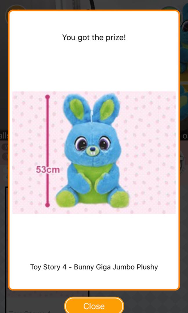Toreba Toy Story 4 Jumbo Bunny, Hobbies & Toys, Toys & Games on Carousell