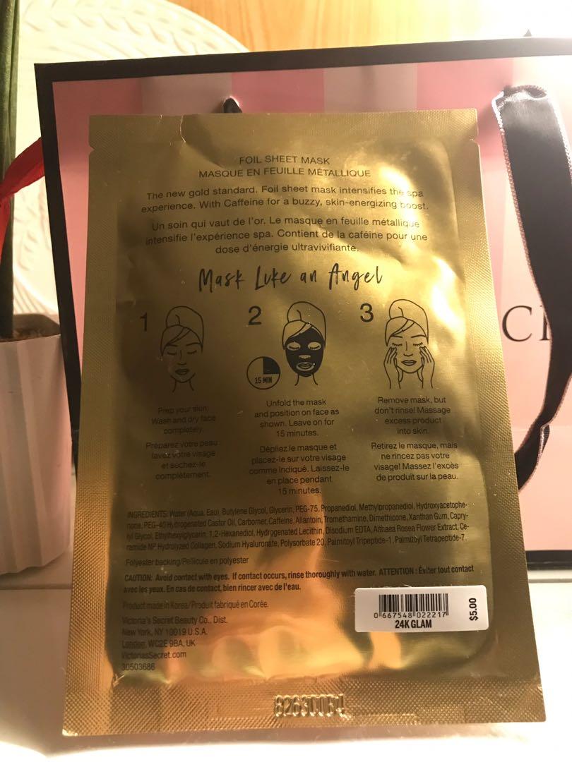 Victorias Secret facial sheet mask, Beauty & Personal Care, Face, Face ...