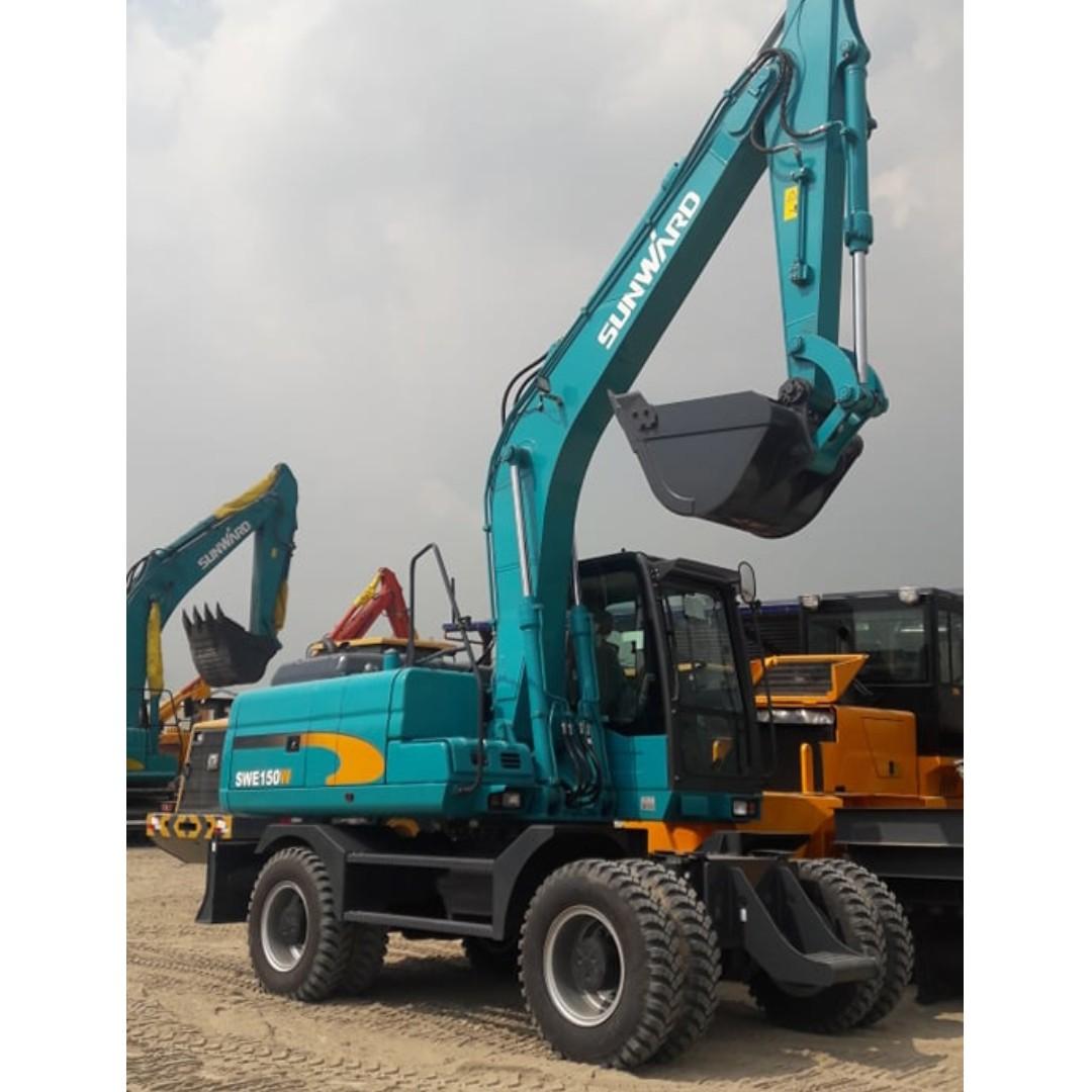 Wheel Backhoe Excavator Sunward Brand New Cummins Engine .50cubic ...