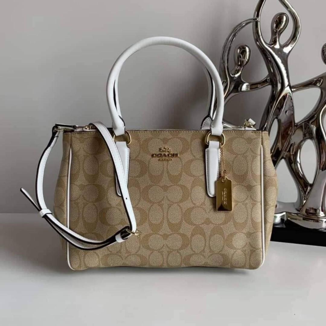 Authentic Coach F67026 Surrey Carryall In Signature Canvas - Chalk ...