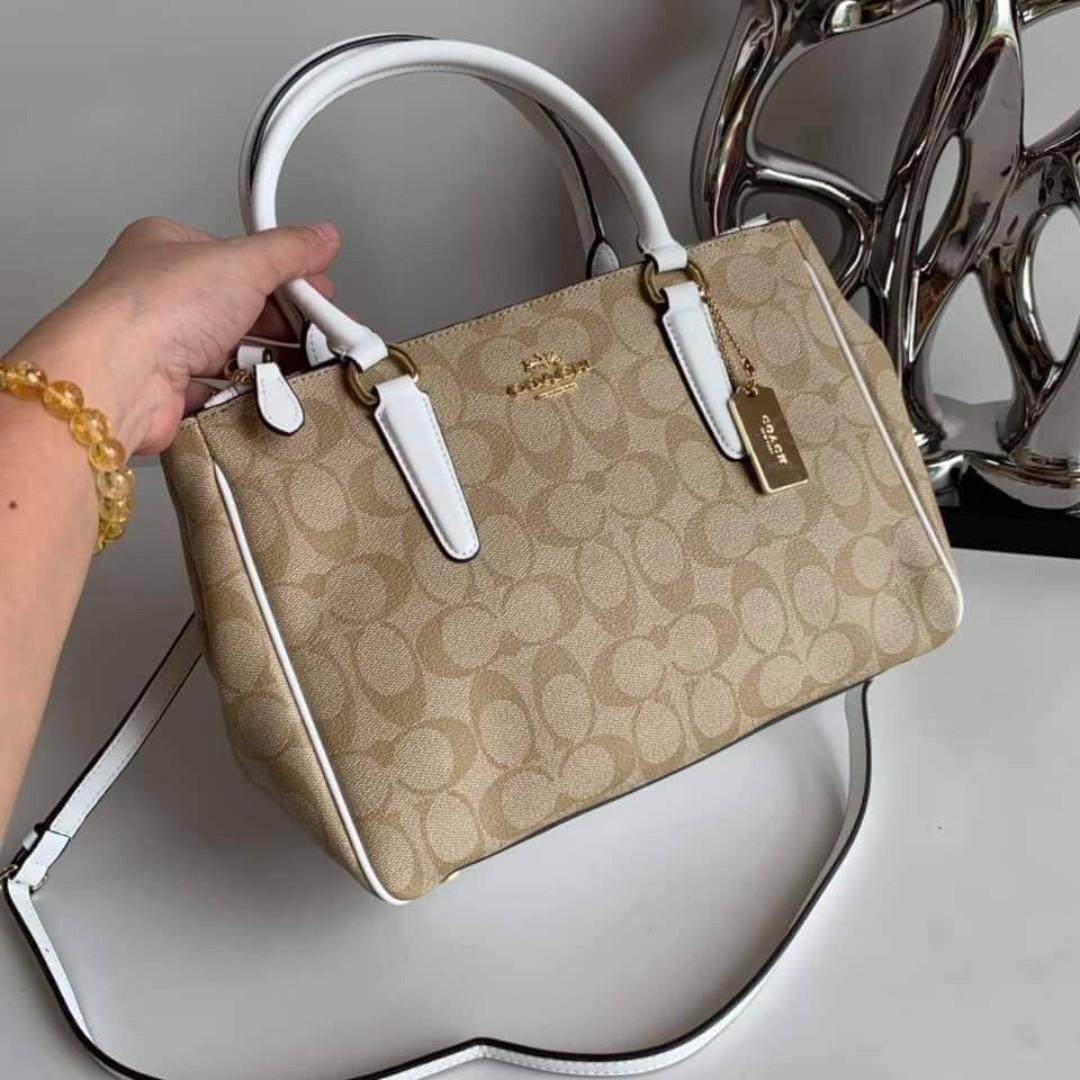 Authentic Coach F67026 Surrey Carryall In Signature Canvas - Chalk ...