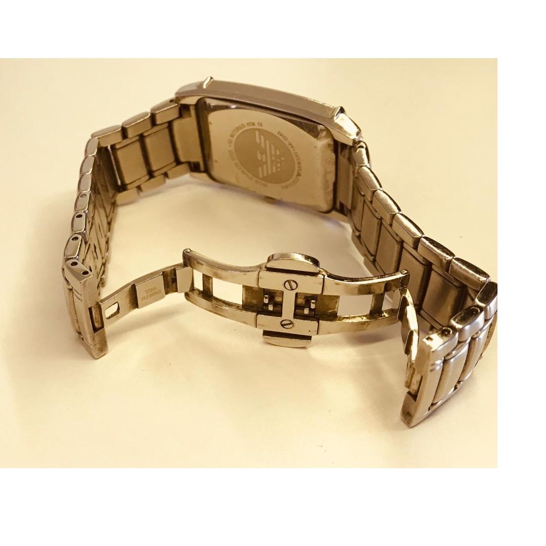Emporio Armani Watch - Classic Square Face Titanium Strip, Luxury ...