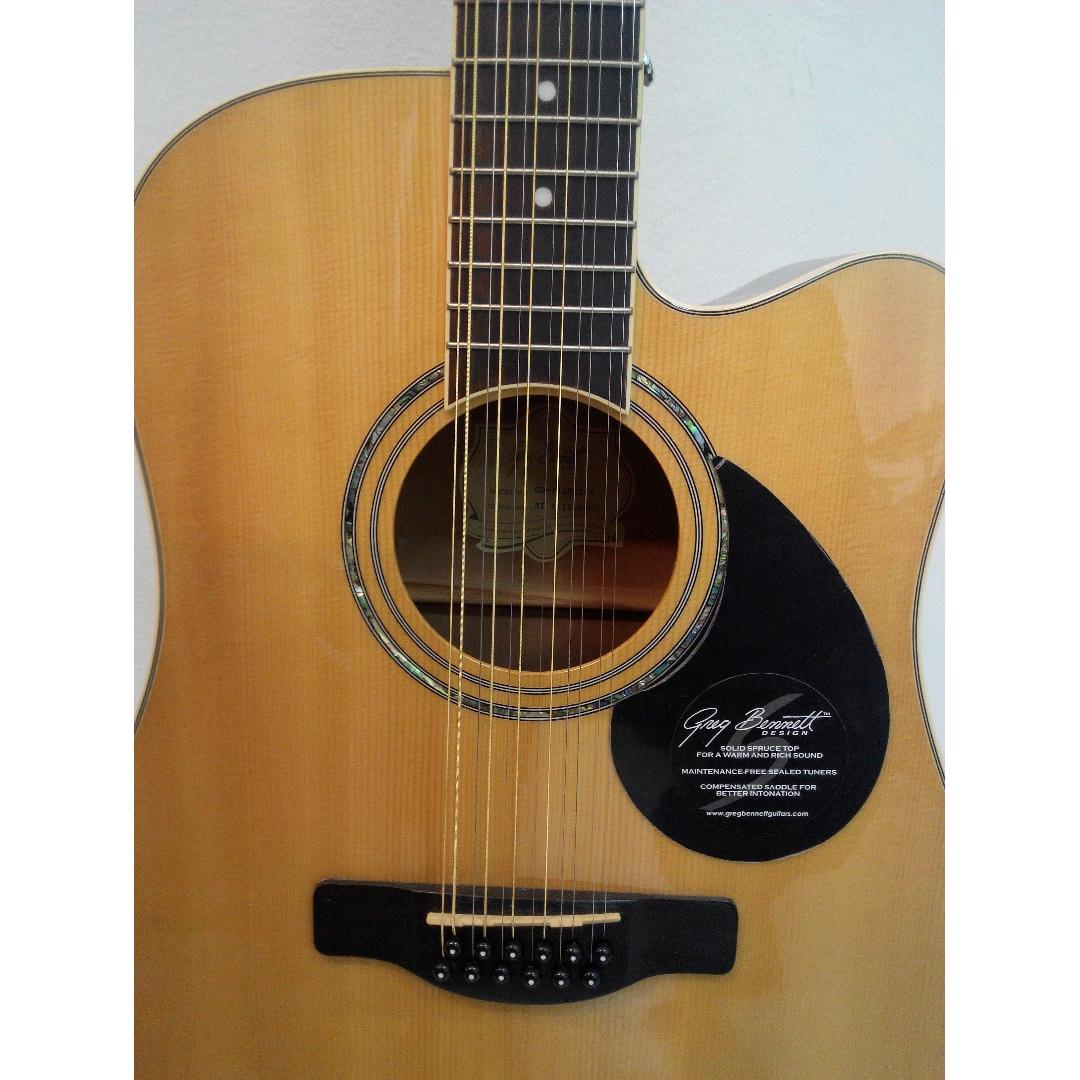 Greg Bennett 12-string Acoustic-Electric Guitar GD112SCE, Hobbies ...