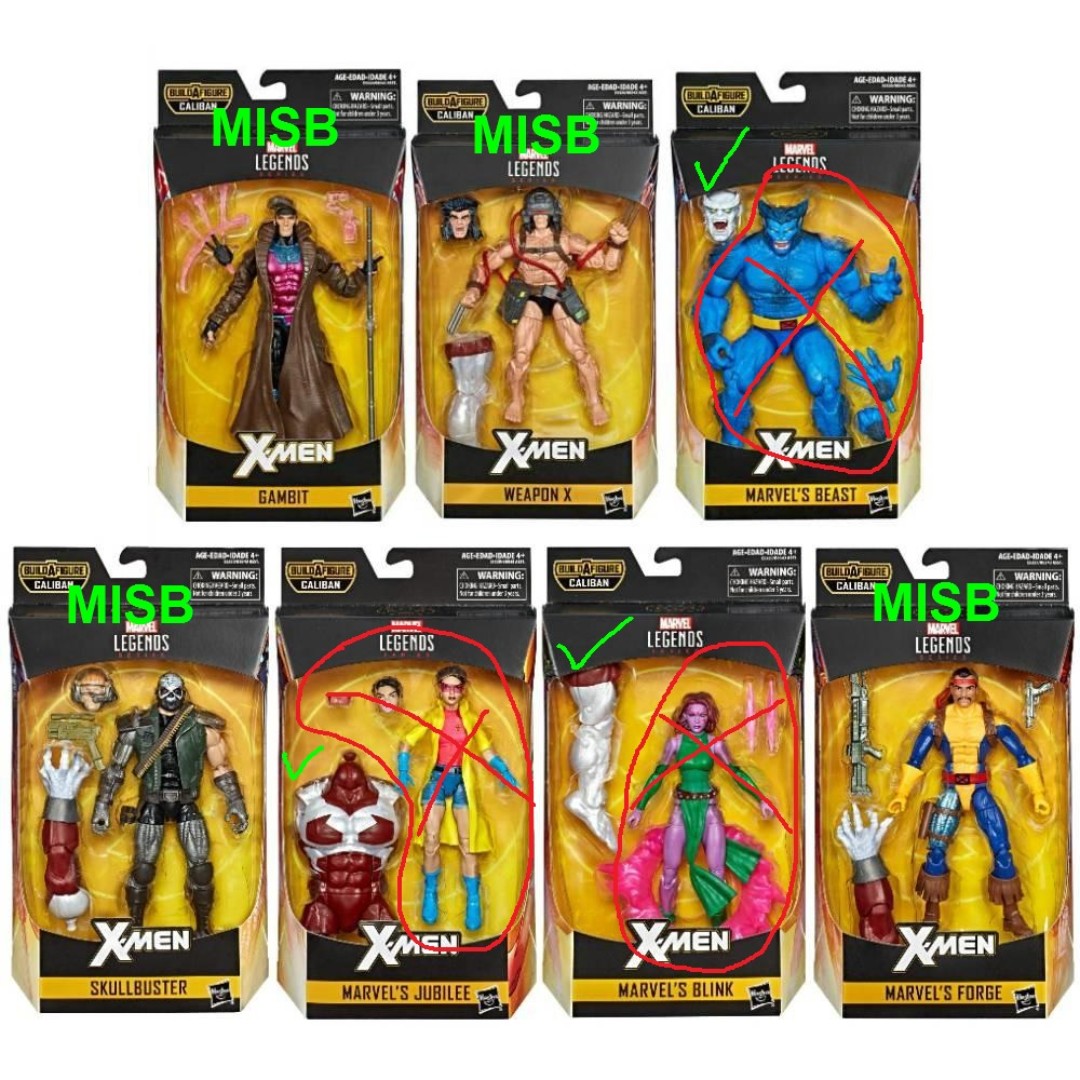 Marvel Legends X-Men BAF Caliban complete + Gambit + Forge + Weapon X ...