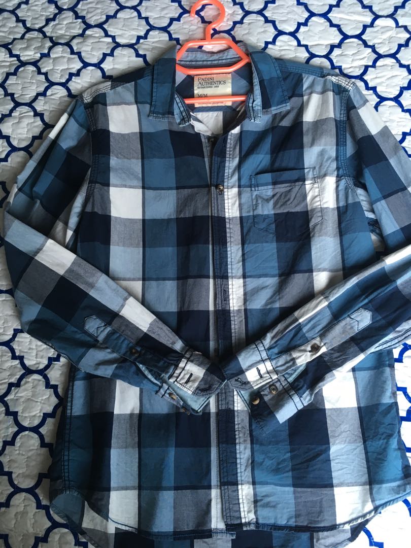 Men Padini Shirt (Blue checkered), Men's Fashion, Tops & Sets, Formal ...