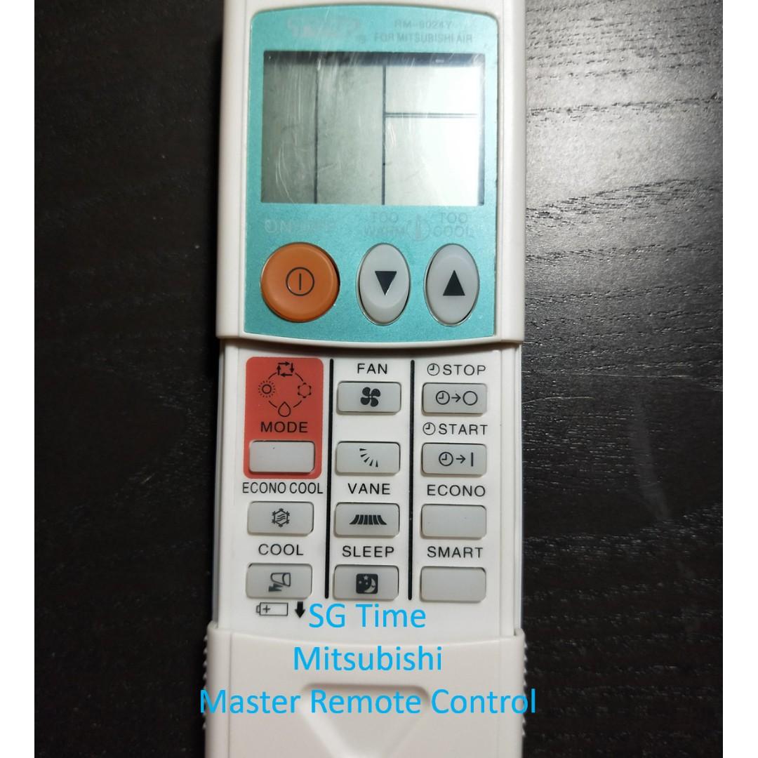 Mitsubishi Aircon Remote Control (Master) Mitsubishi Tiara, TV & Home ...