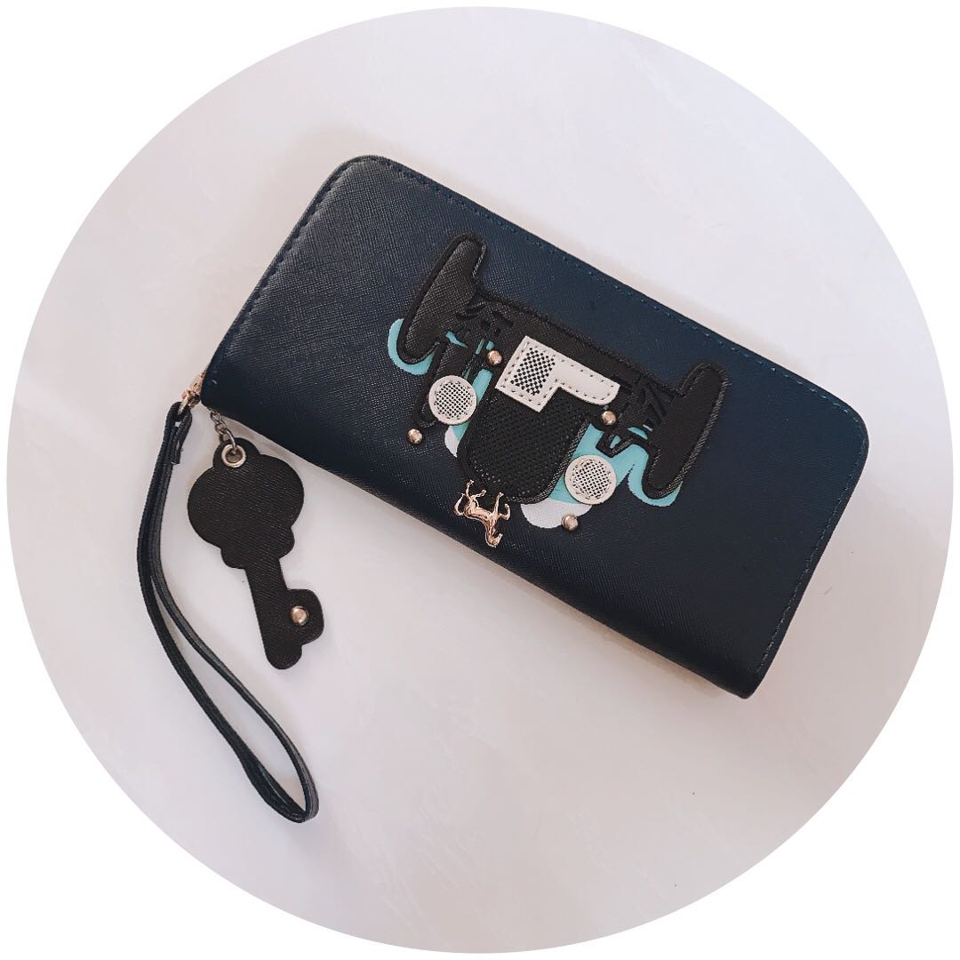 Navy Blue Long Wallet, Women's Fashion, Bags & Wallets, Wallets & Card ...