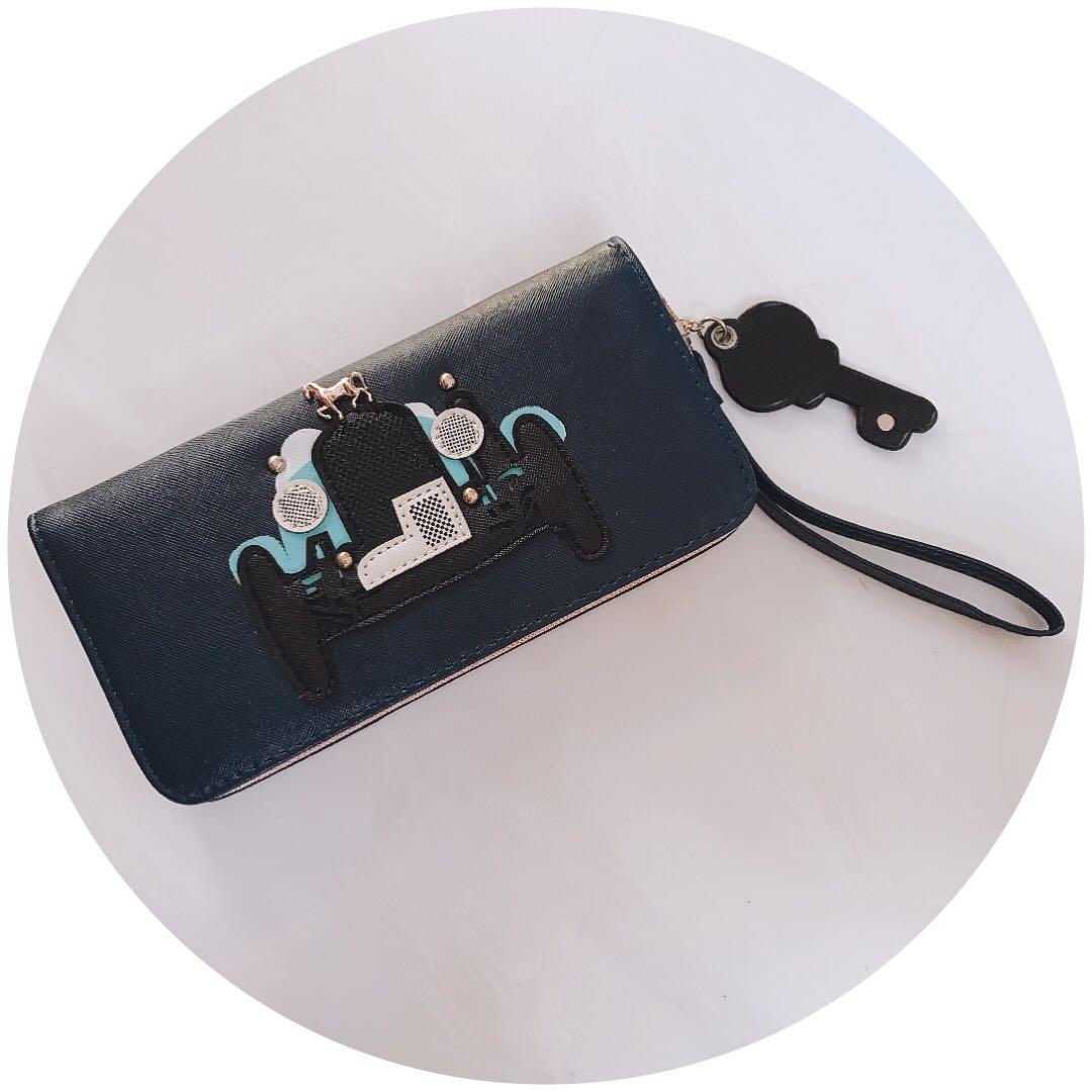Navy Blue Long Wallet, Women's Fashion, Bags & Wallets, Wallets & Card ...