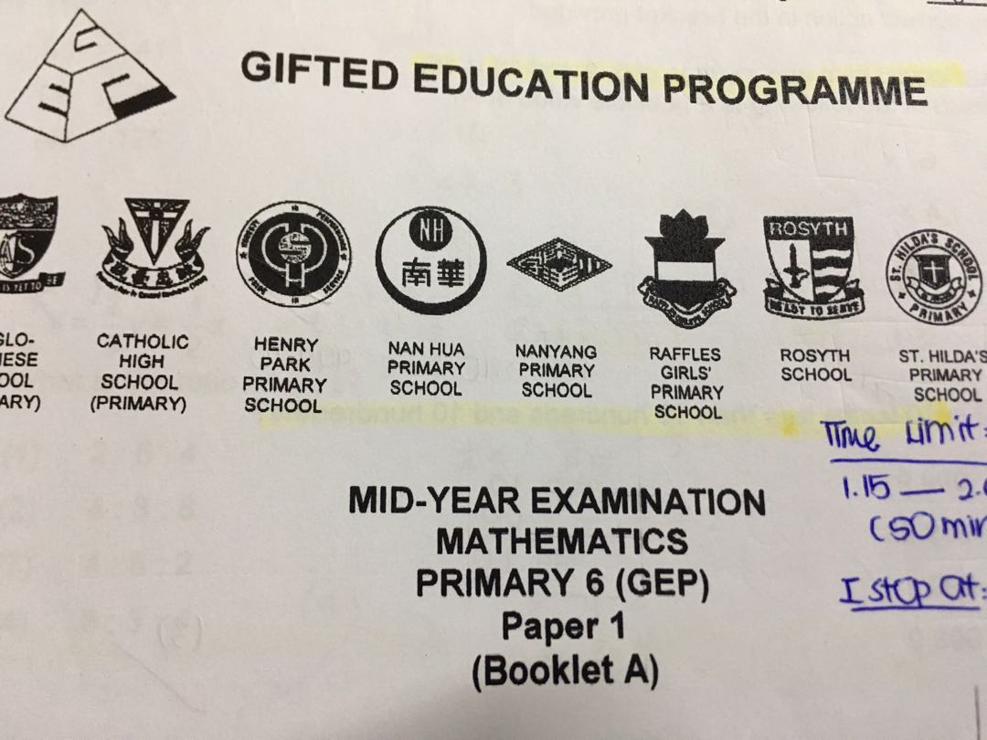 P6 GEP math exam paper / common test / class test / revision practice ...