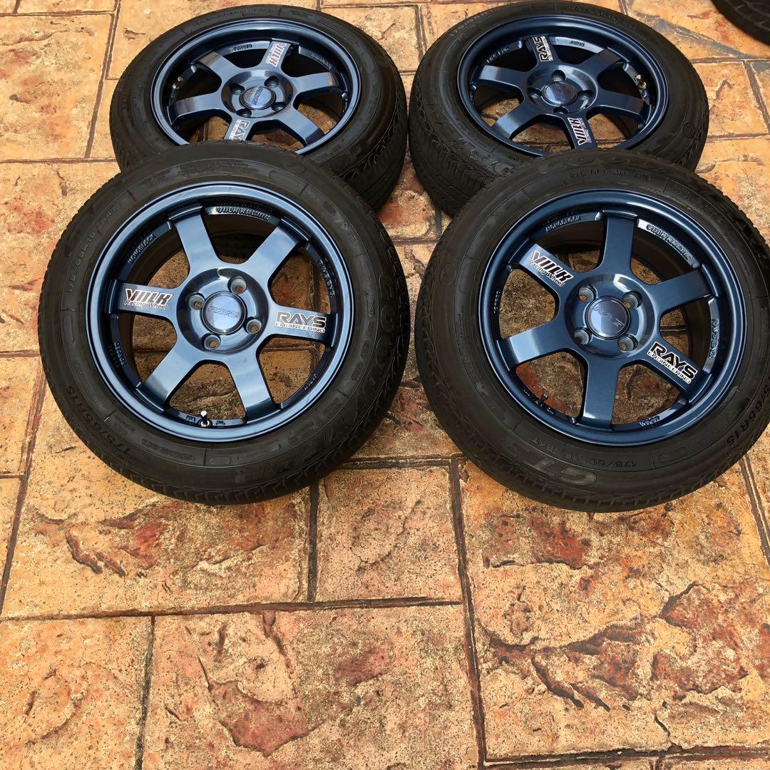 Rim TE37 Mag Blue 15 inci, Auto Accessories on Carousell