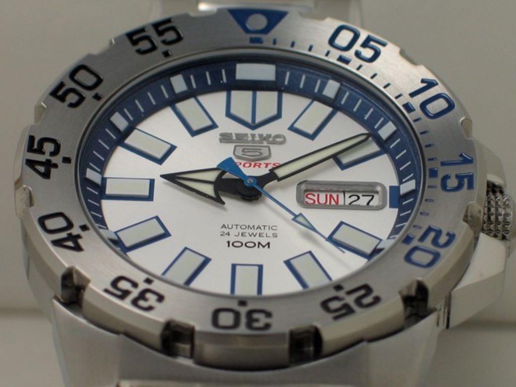 Seiko 5 Sports SRP481 Snow Monster Automatic Watch SRP481K1 Ice Monster ...