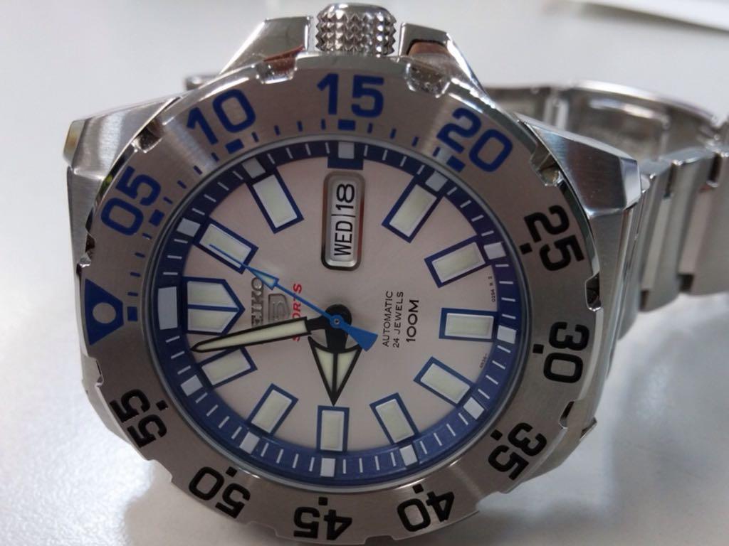 Seiko 5 Sports SRP481 Snow Monster Automatic Watch SRP481K1 Ice Monster ...