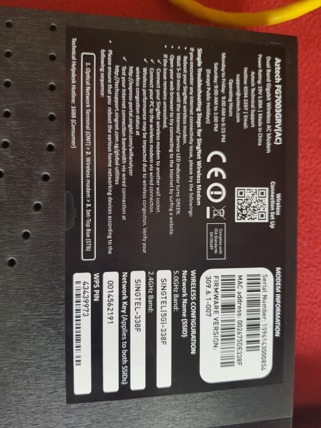 Singtel Router aztech, Computers & Tech, Parts & Accessories ...