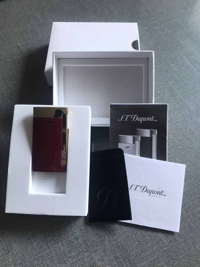 S.T Dupont 1872 Paris Slim 7 Lotus Red Lighter, Hobbies & Toys ...
