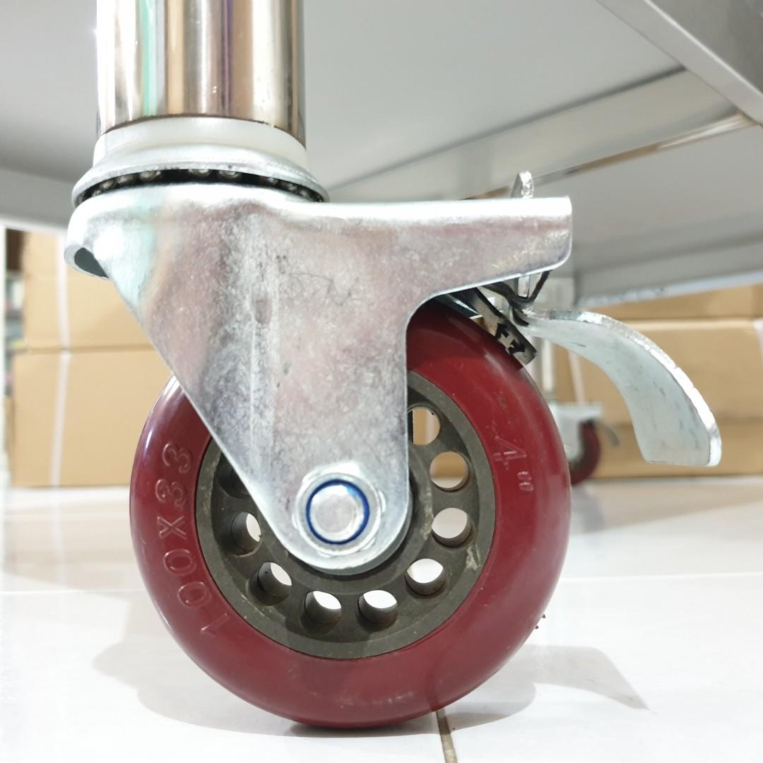 Stainless Steel Shelf Shelves Rack with Optional Wheels, Furniture ...