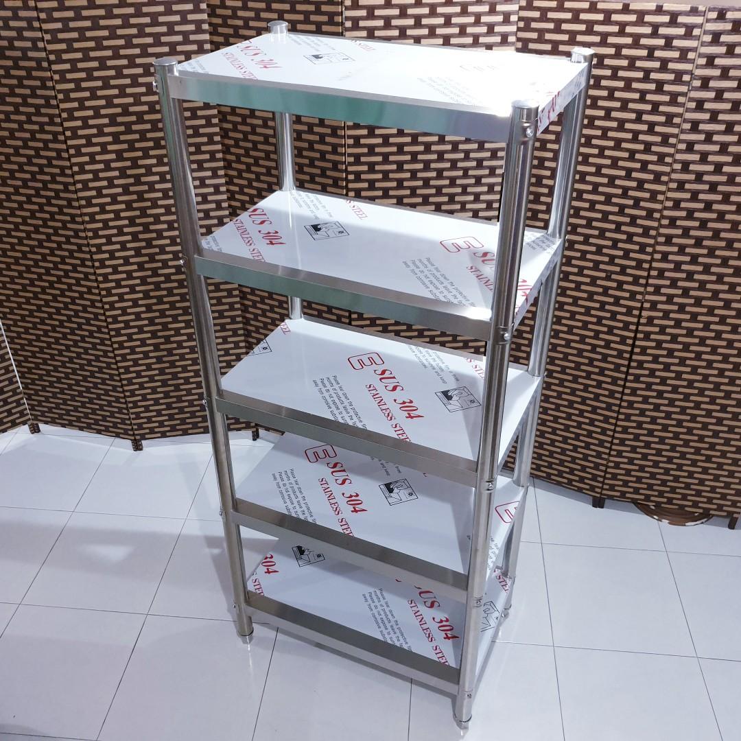 Stainless Steel Shelf Shelves Rack with Optional Wheels, Furniture ...