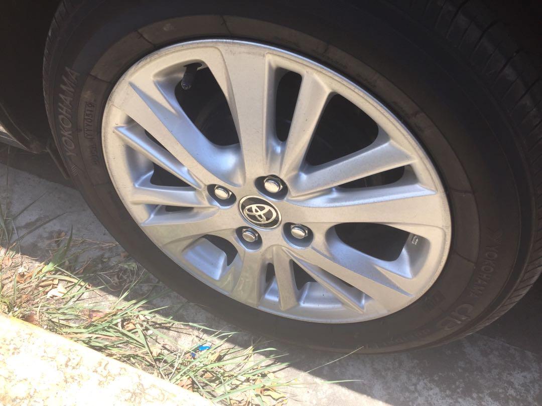 Toyota Vios E Gen 4 stock mags and tires, Car Parts & Accessories, Mags ...