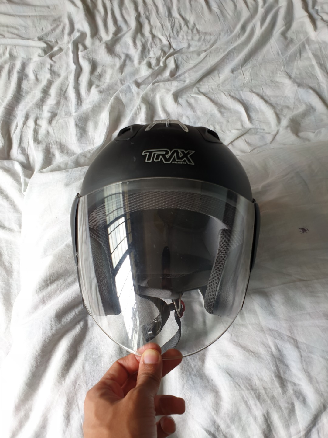 Trax helmet, Motorcycles, Motorcycle Apparel on Carousell
