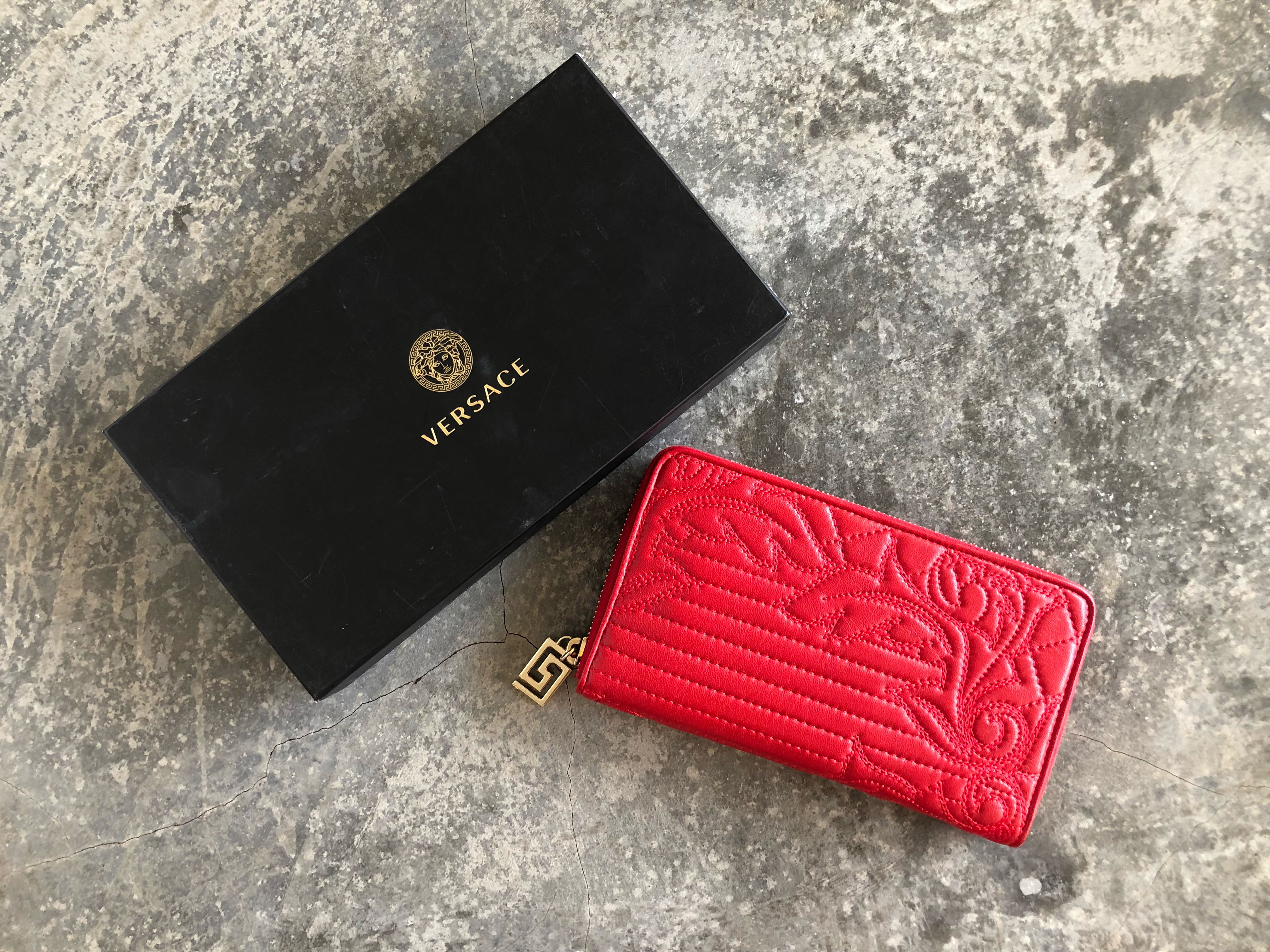 NEW Versace Vanitas Barocco Red Long Wallet, Luxury, Bags & Wallets on ...