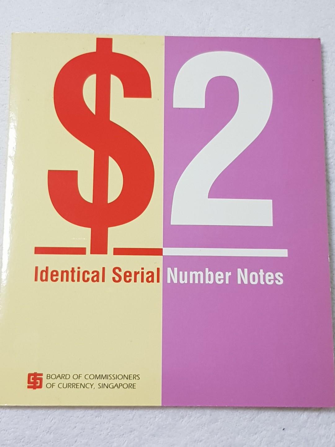 $2 Identical Serial Number Notes (Ship), Hobbies & Toys, Memorabilia ...