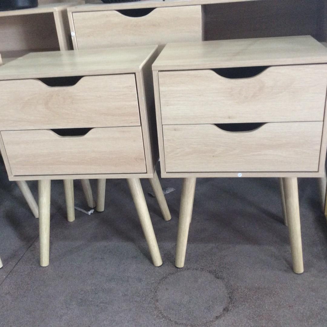 2 Units Anko oak 2 Drawer Side Table Package, Furniture & Home Living ...