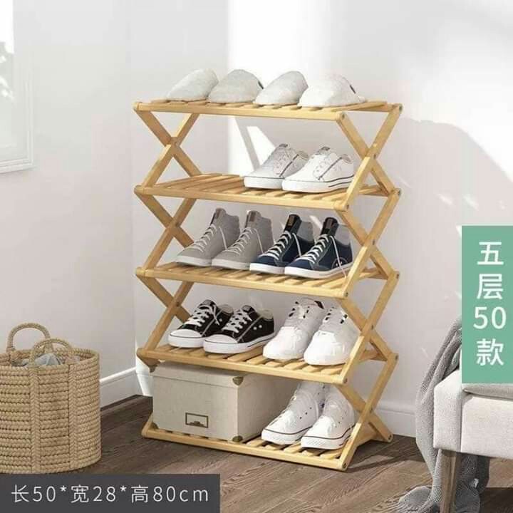 5 layers wood shoe rack, Furniture & Home Living, Home Improvement ...