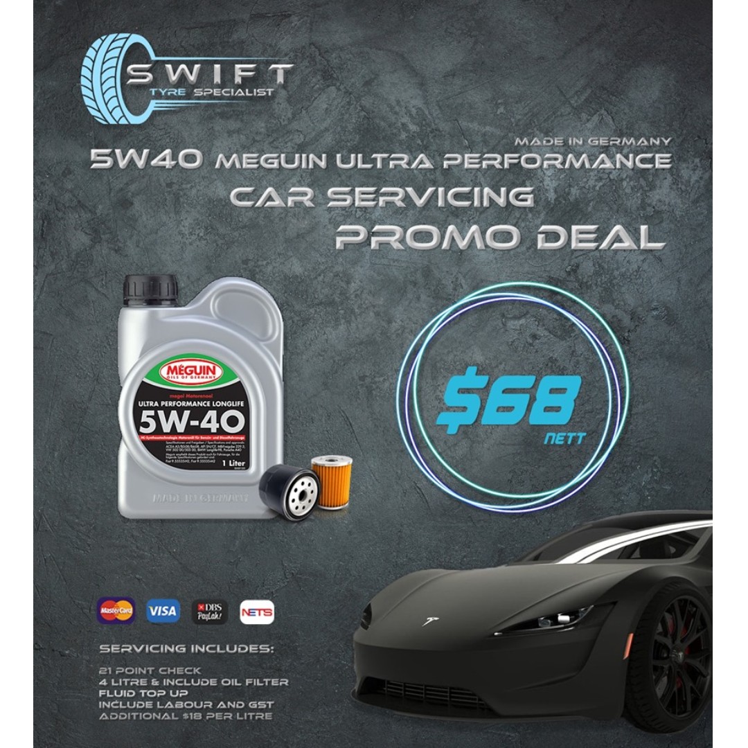 Car Servicing 5W40 Meguin Car Engine Oil, Car Accessories, Car ...