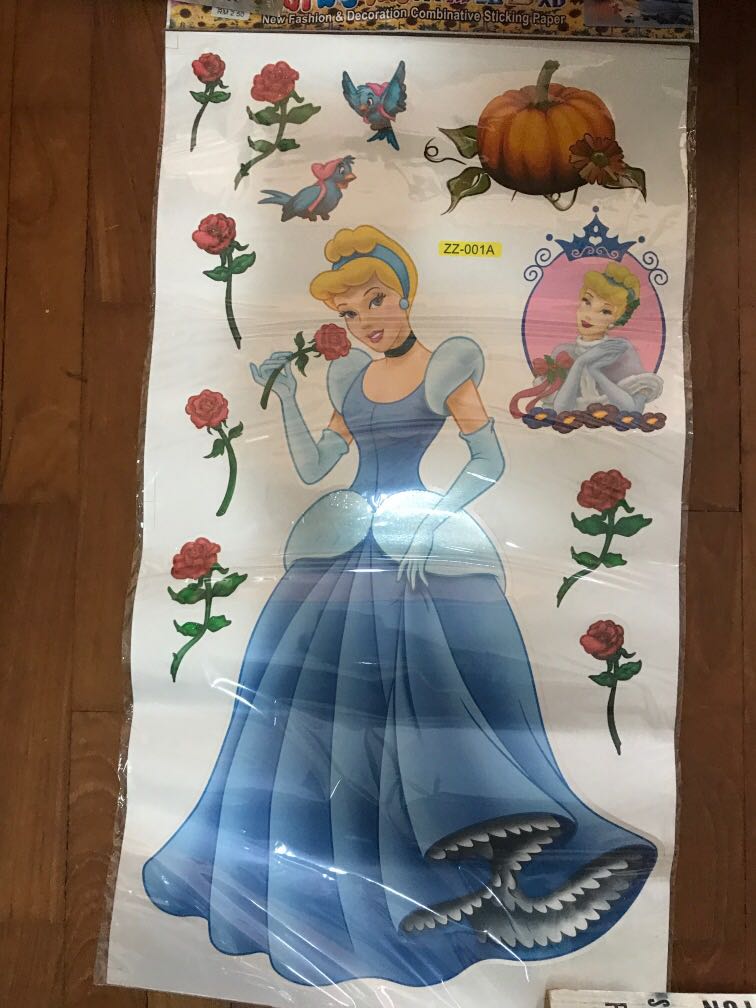 Disney Princess Wall Decal Stickers Cinderella, Babies & Kids, Babies ...