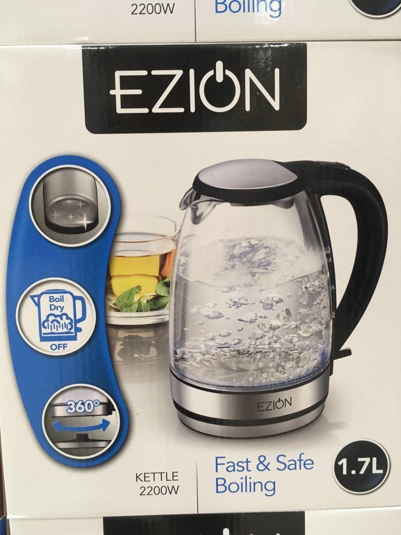 Ezion Glass Electric Kettle, TV & Home Appliances, Kitchen Appliances, Ovens & Toasters on Carousell