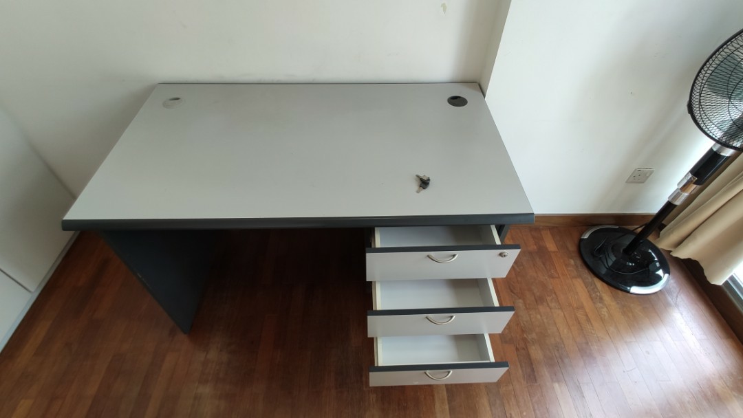 Gray Study/Office Table, Furniture, Tables & Chairs on Carousell