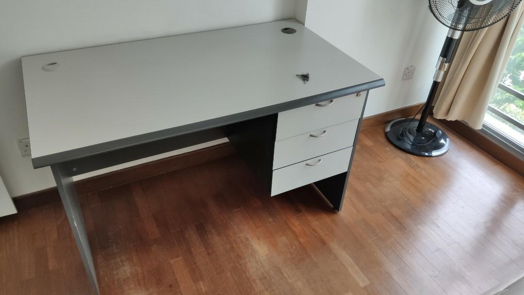 Gray Study/Office Table, Furniture, Tables & Chairs on Carousell