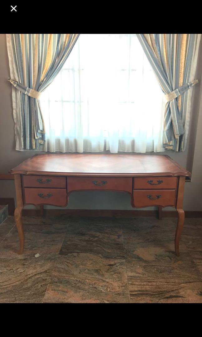 Italian solid wood study table, Furniture & Home Living, Furniture ...