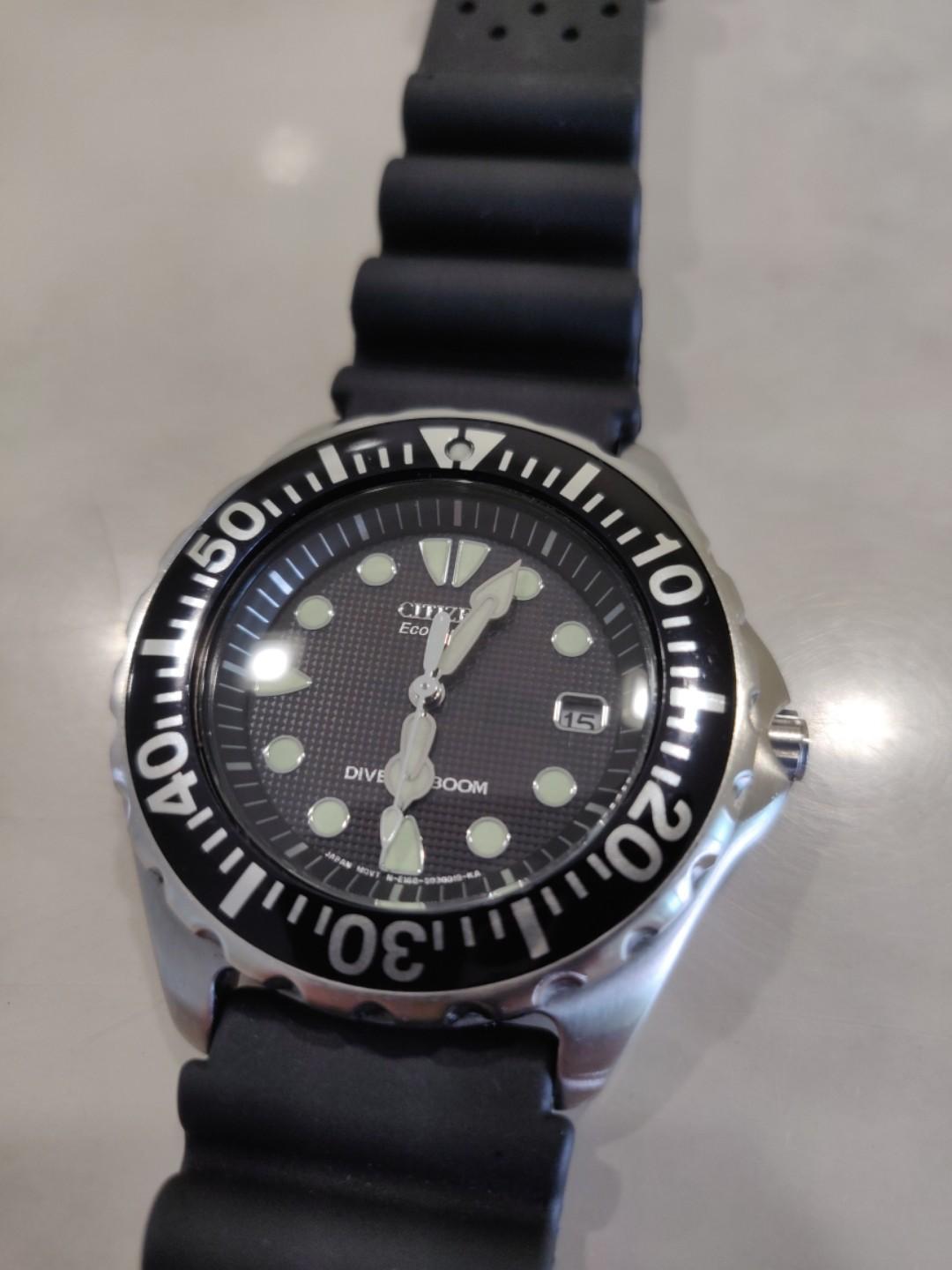 RARE! Like New! Citizen bn0000-04h monocoque 300m solar dive watch ...