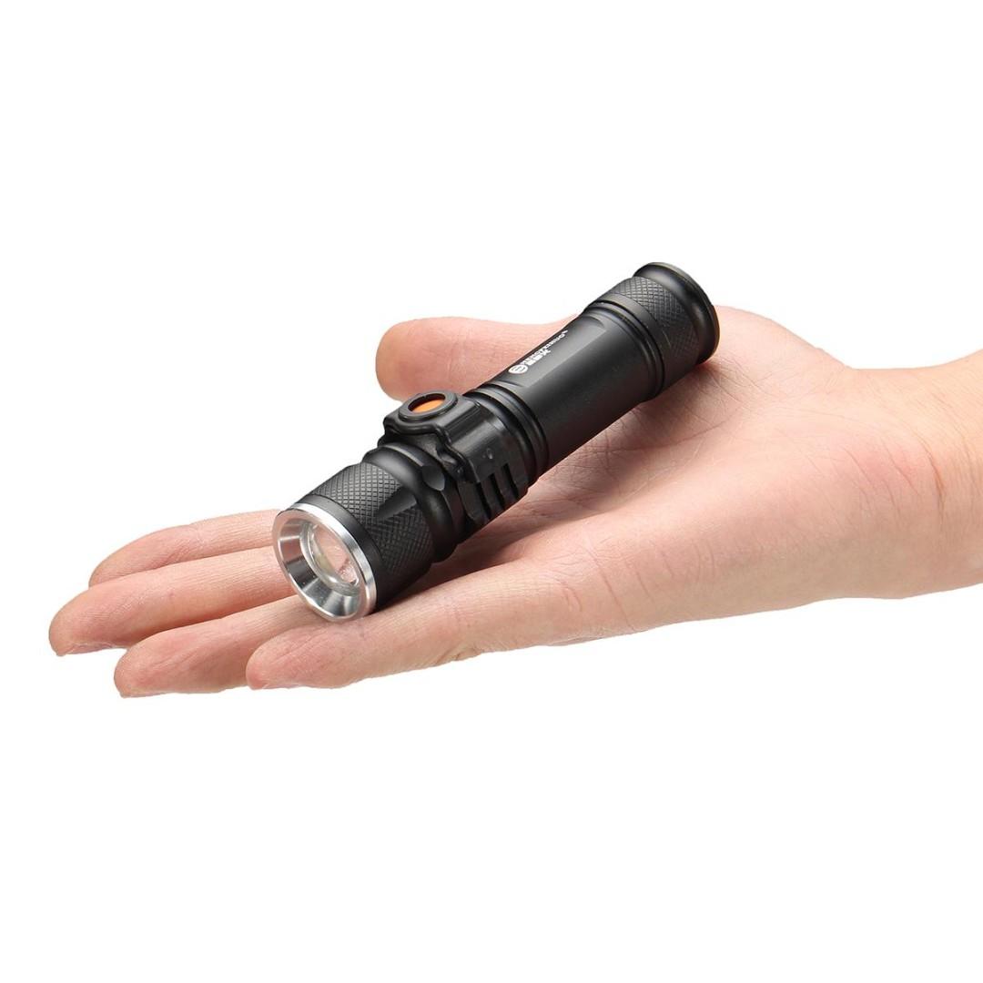 Rechargeable 3 Modes Tactical 12000LM Zoomable T6 LED Flashlight USB ...