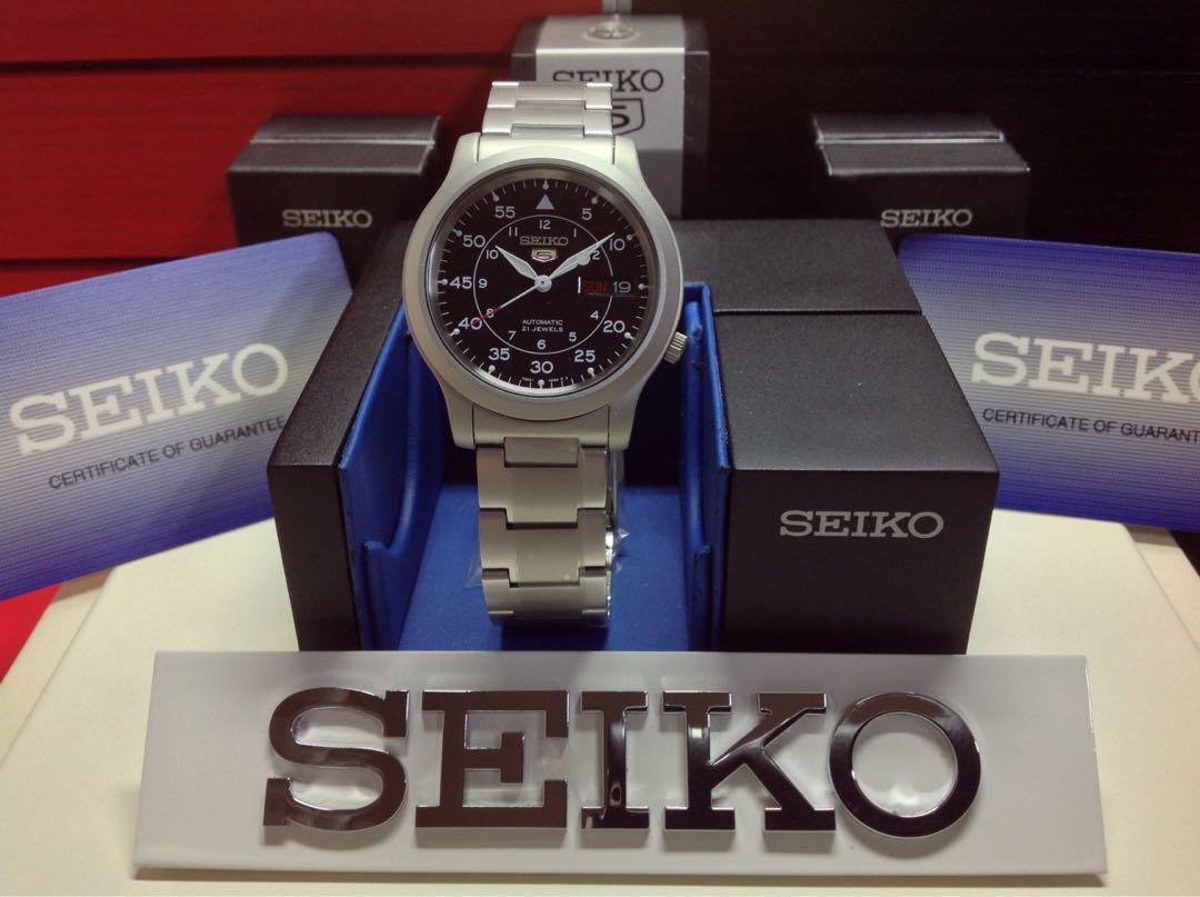 Seiko 5 SNK809 Aviator Steel Automatic Watch SNK809K1 Brand New, Men's ...