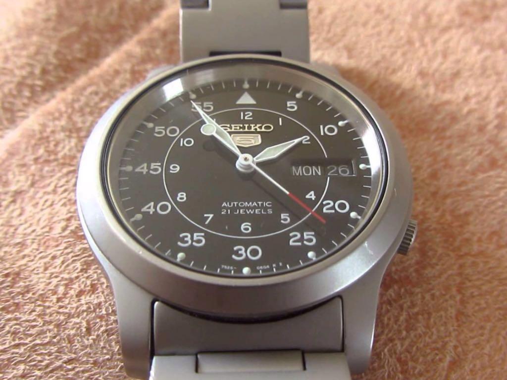 Seiko 5 SNK809 Aviator Steel Automatic Watch SNK809K1 Brand New, Men's ...