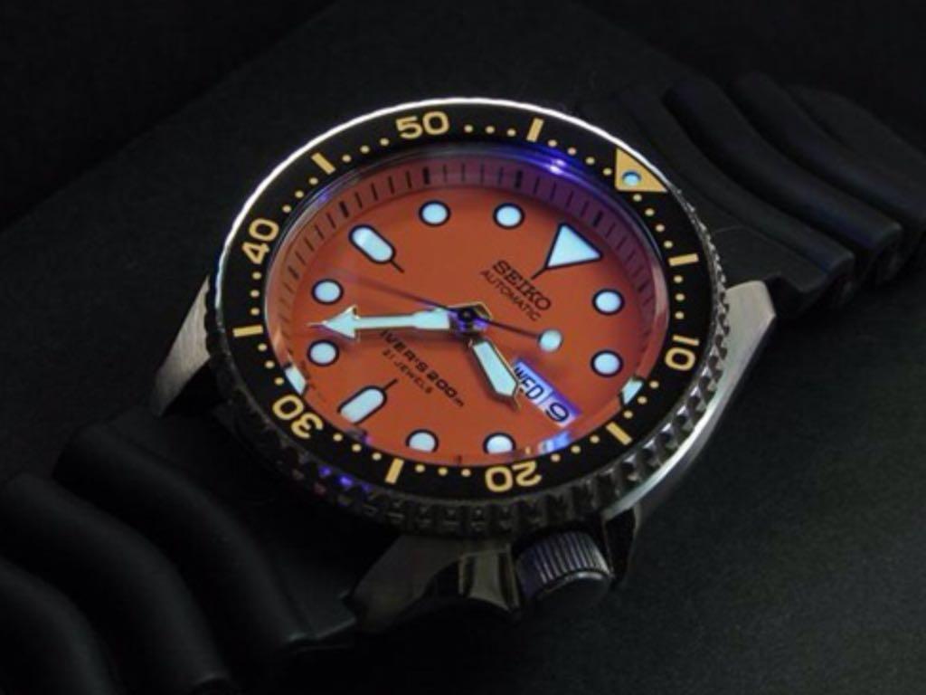 Seiko SKX011 Divers Automatic Watch SKX011J Rubber Strap Brand New, Men ...