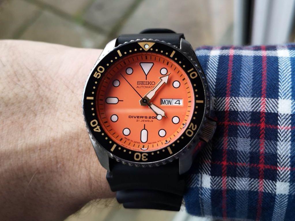 Seiko SKX011 Divers Automatic Watch SKX011J Rubber Strap Brand New, Men ...