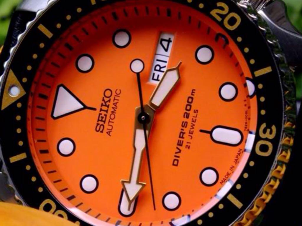 Seiko SKX011 Divers Automatic Watch SKX011J Rubber Strap Brand New, Men ...