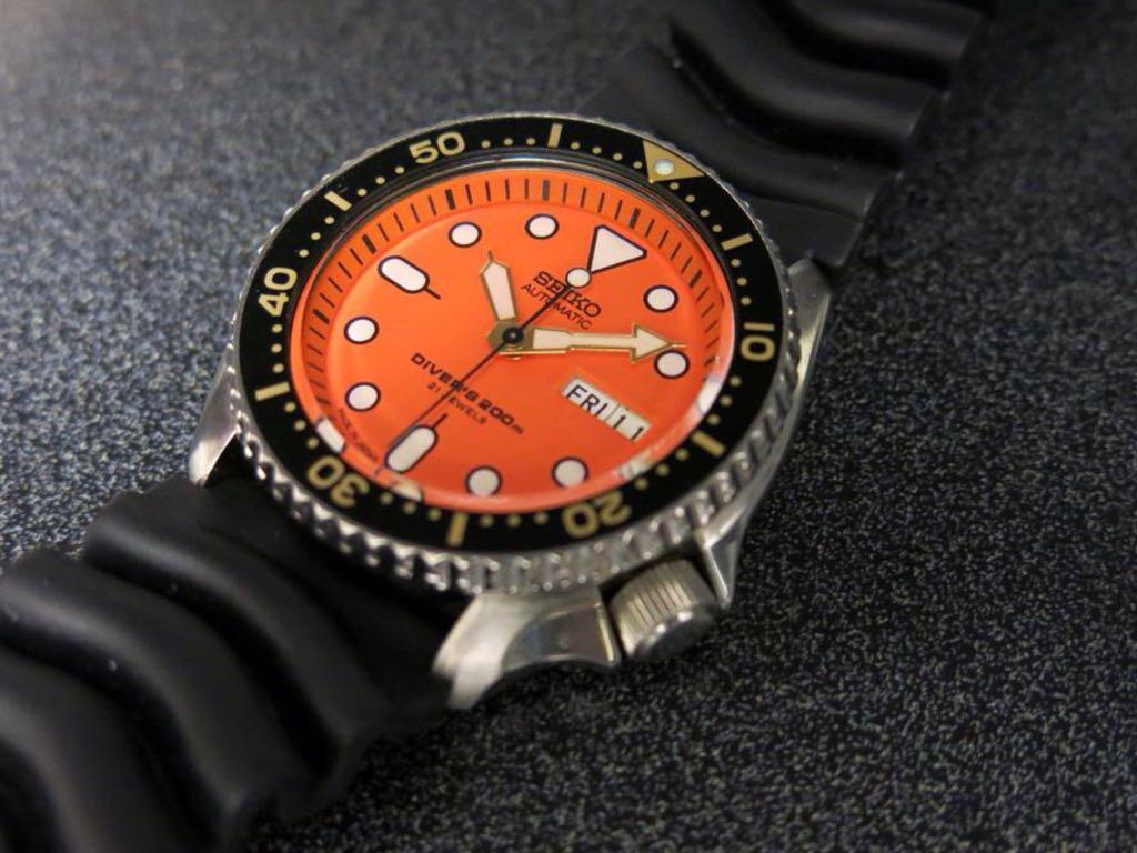 Seiko SKX011 Divers Automatic Watch SKX011J Rubber Strap Brand New, Men ...