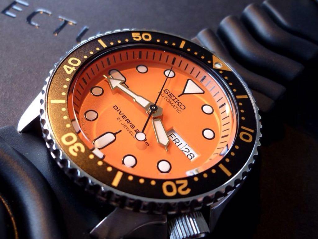 Seiko SKX011 Divers Automatic Watch SKX011J Rubber Strap Brand New, Men ...