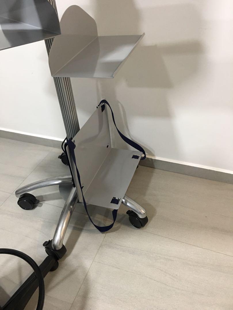 Standing computer table with stool & monitor., Furniture & Home Living ...